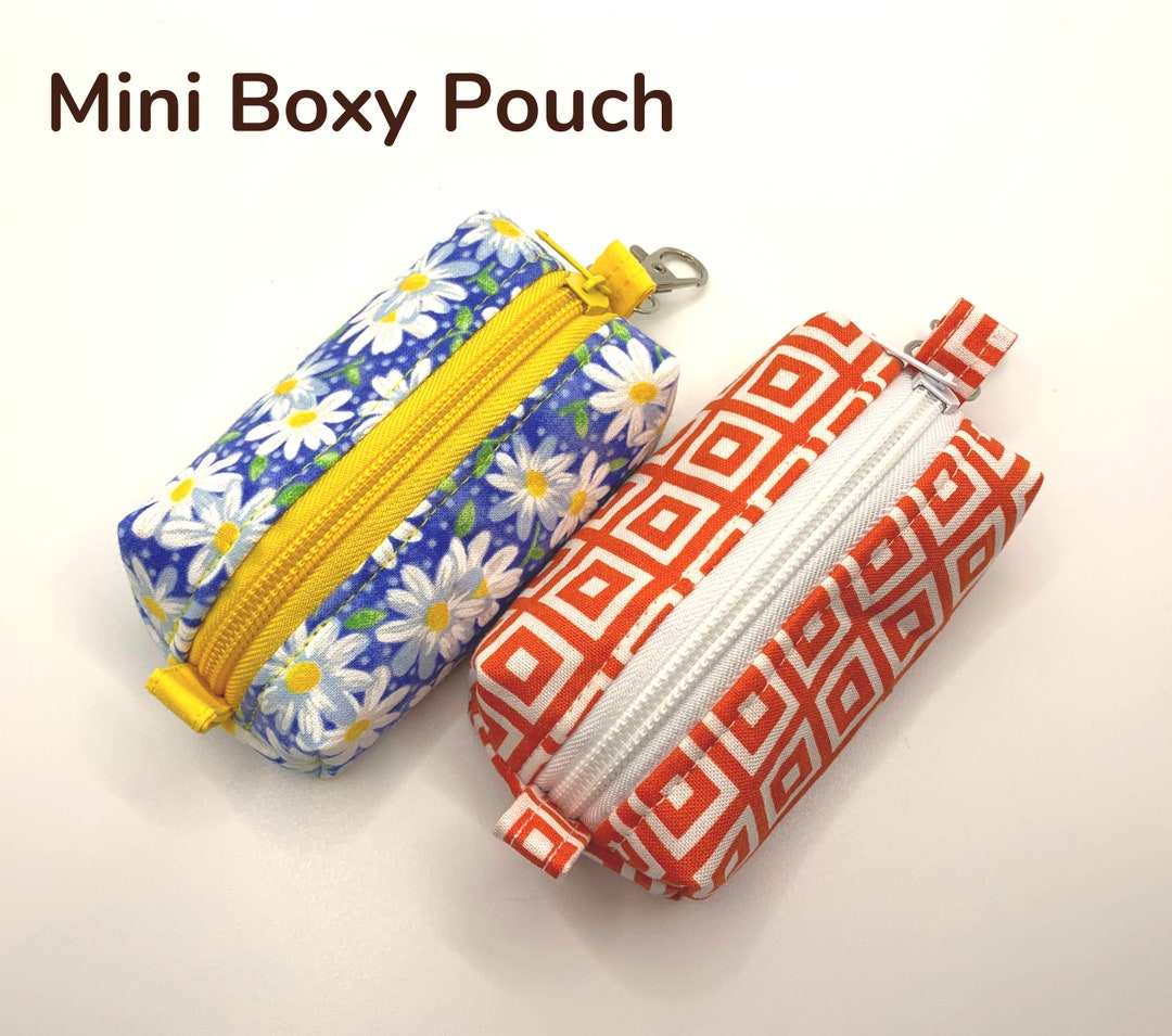 Small Boxy Bag Keychain Wallet, Mini Zipper Coin Pouch Size, Coin Purse ...