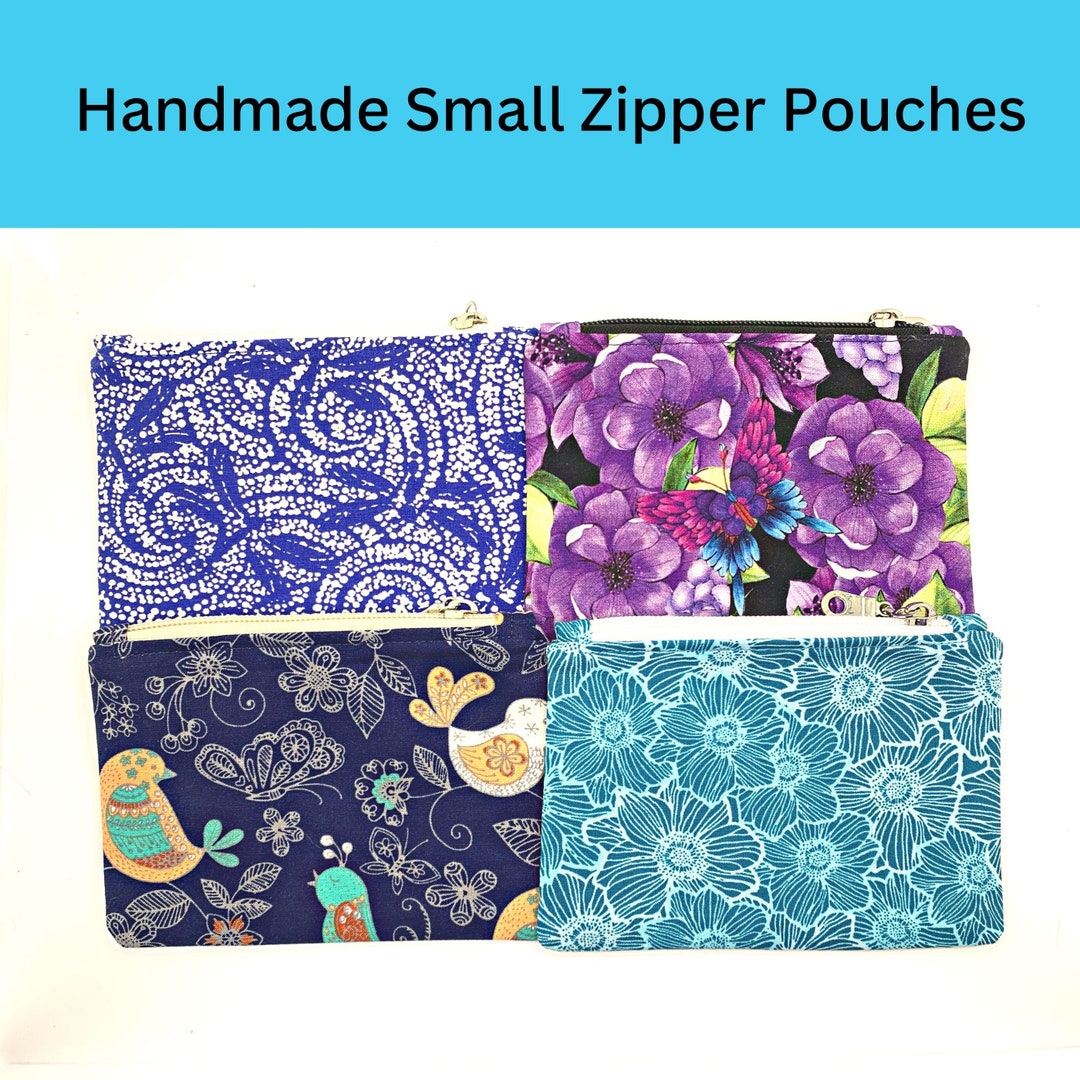 Handmade Fabric Zipper Coin Pouches, Small Wallet, Handmade Coin Purse ...