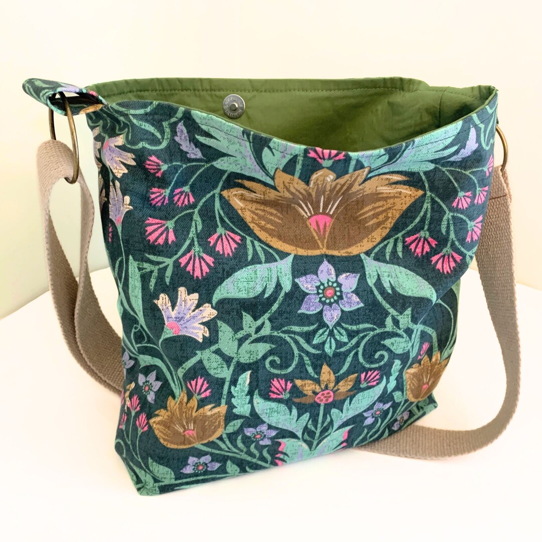 Earthy Boho Floral Slouchy Bag, Cross Body Cottagecore Handbag ...