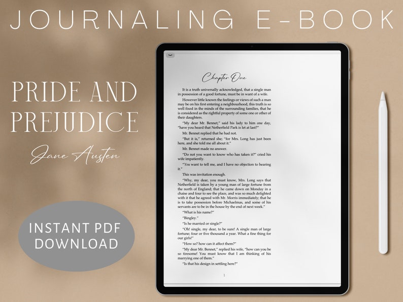 Pride and Prejudice, Digital Journaling Edition Wide-margin E-book for ...