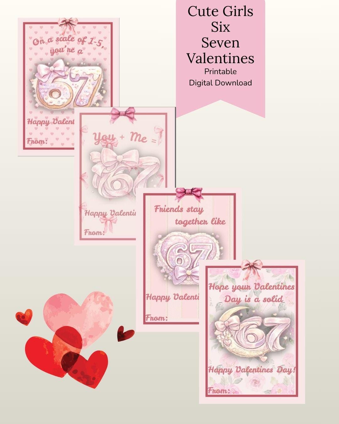 67 Girls Valentines Printable Coquette Ballet Ribbon Valentine Pastel ...