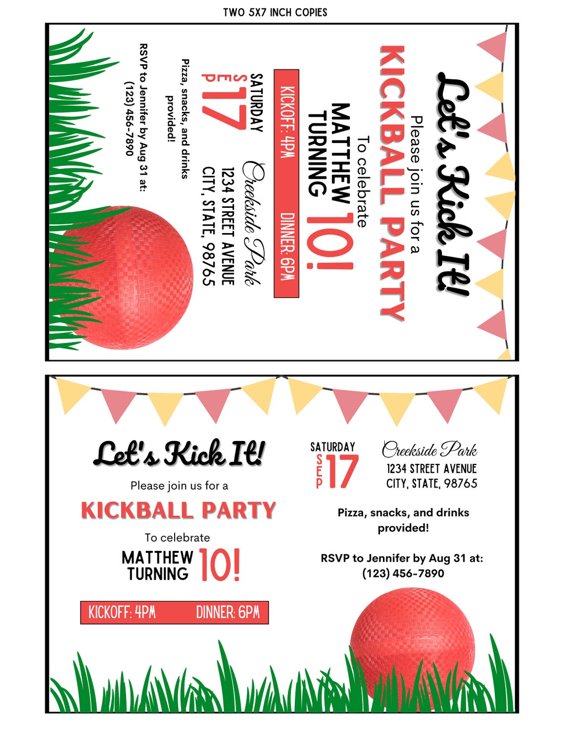 Kickball Party Invitation | Kickball Party | Kickball | Digital ...