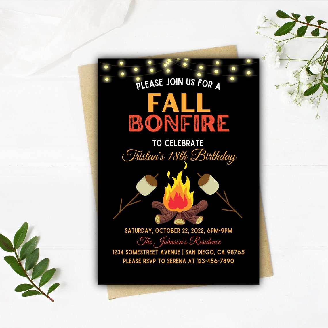 Bonfire Invitation | DIGITAL TEMPLATE | Bonfire Night | Booze and ...