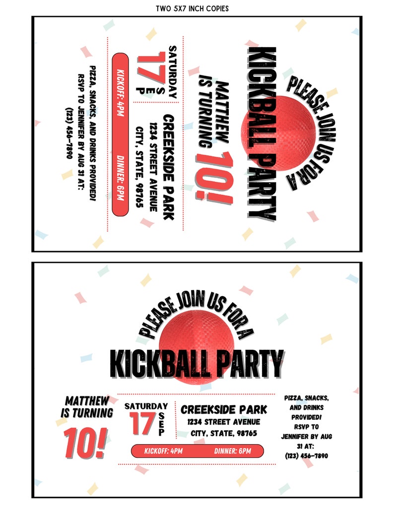 Kickball Party Invitation | Kickball Party | Kickball | Digital ...