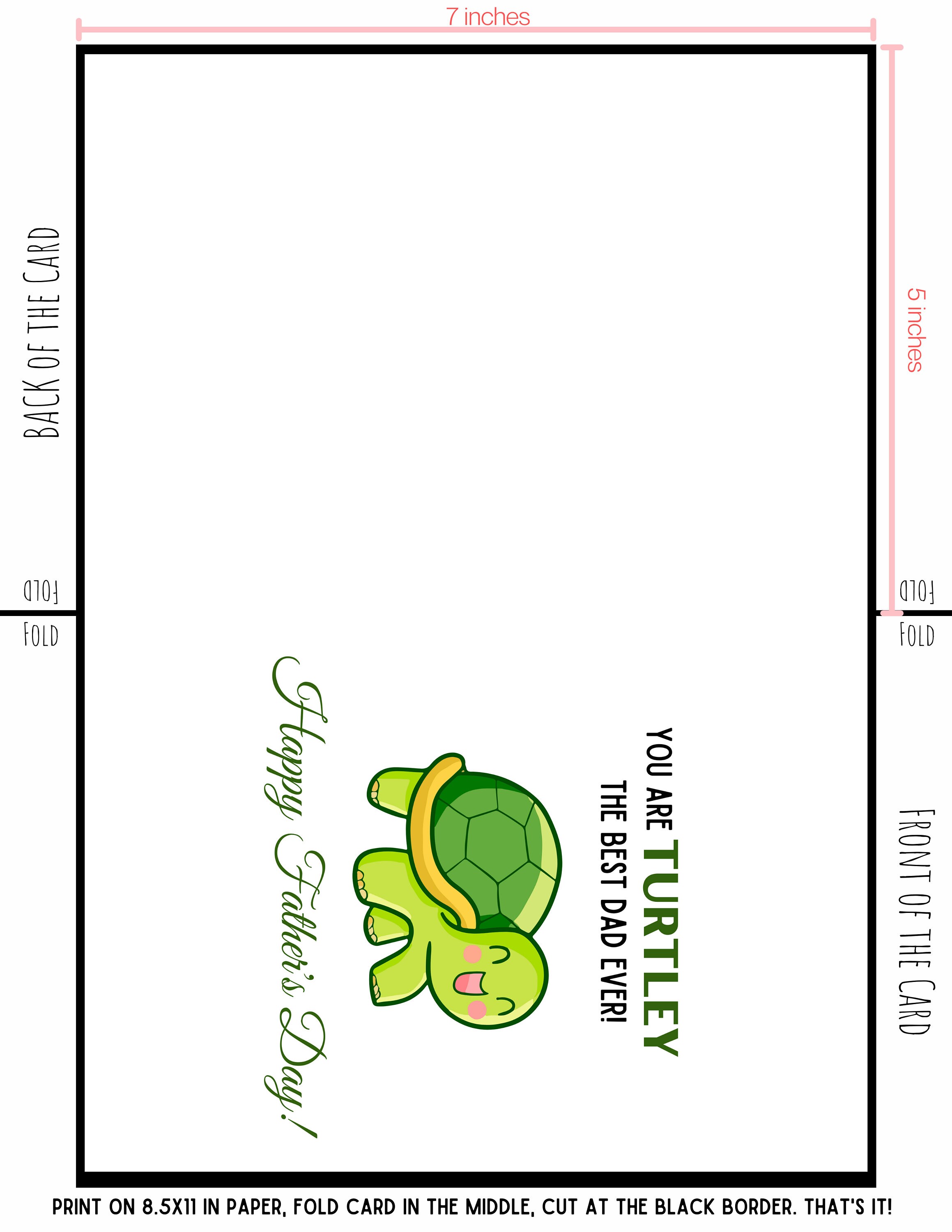 Happy Father's Day Funny Printable Foldable Card Template Fathers Day ...