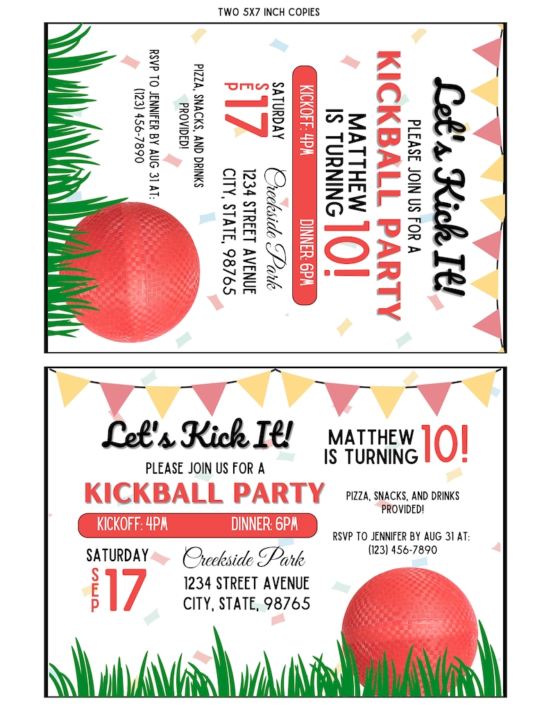 Kickball Party Invitation | Kickball Party | Kickball | Digital ...