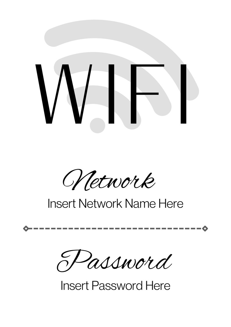 Wi Fi Password Sign Digital Download Wi-fi Password Sign Wi - Etsy