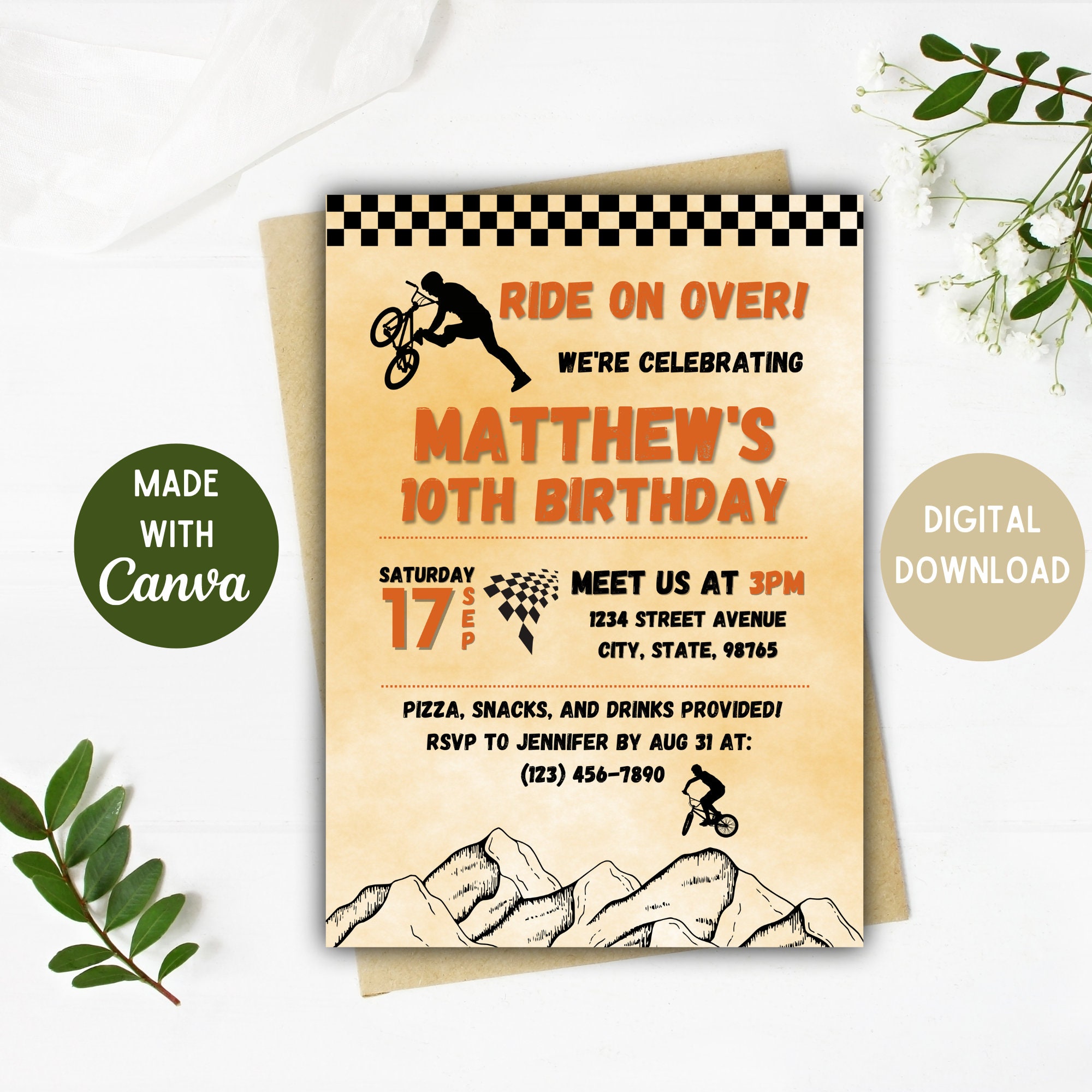 BMX Birthday Invite | BMX Birthday | Digital Download | Mx Bmx Font Bmx ...