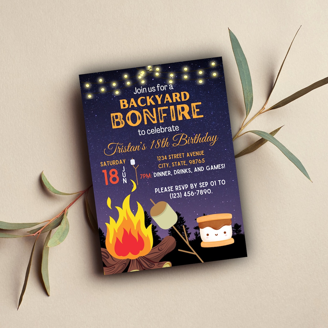 Bonfire Invitation DIGITAL TEMPLATE Bonfire Night Booze and Bonfires ...