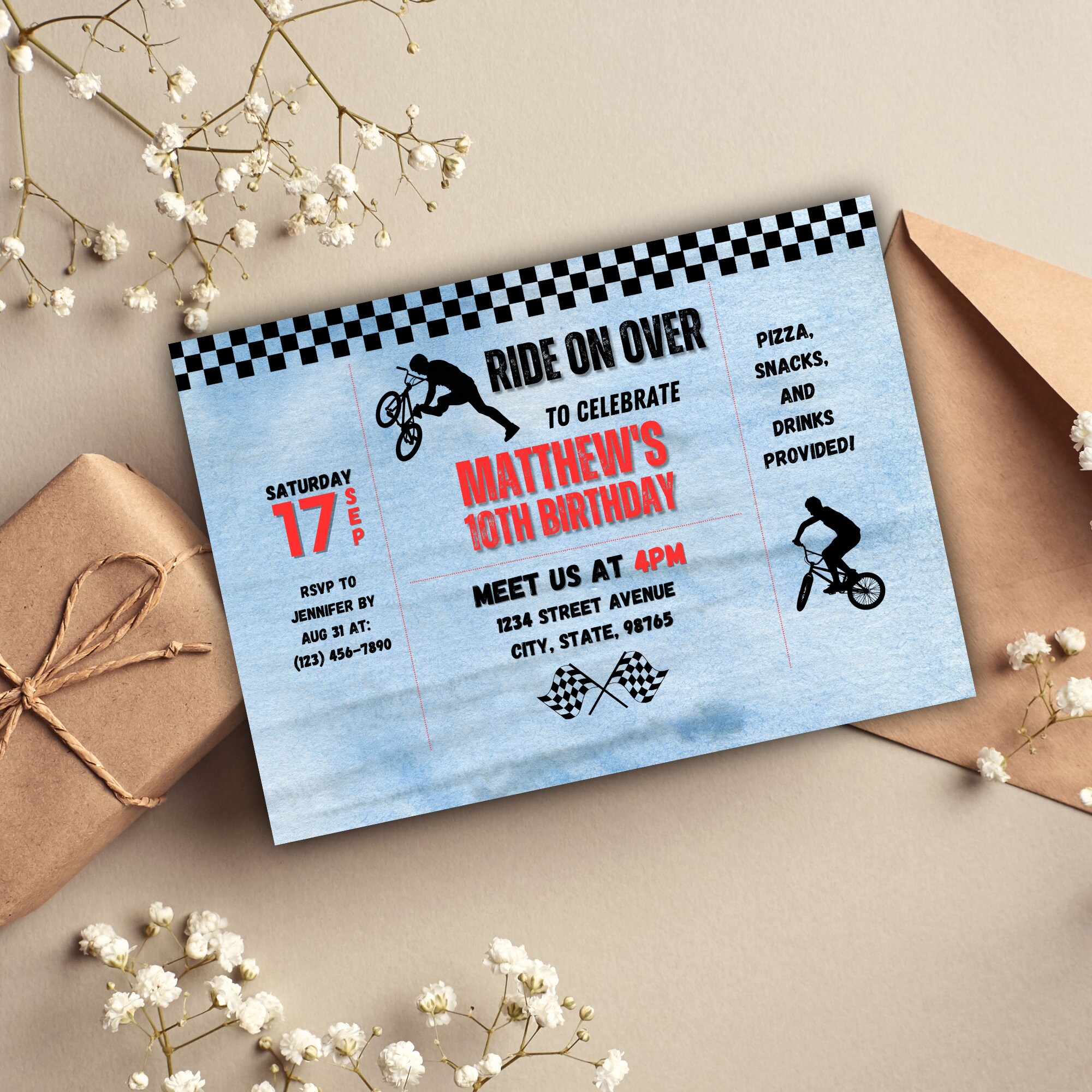 BMX Birthday Invite | BMX Birthday | Digital Download | Mx Bmx Font Bmx ...