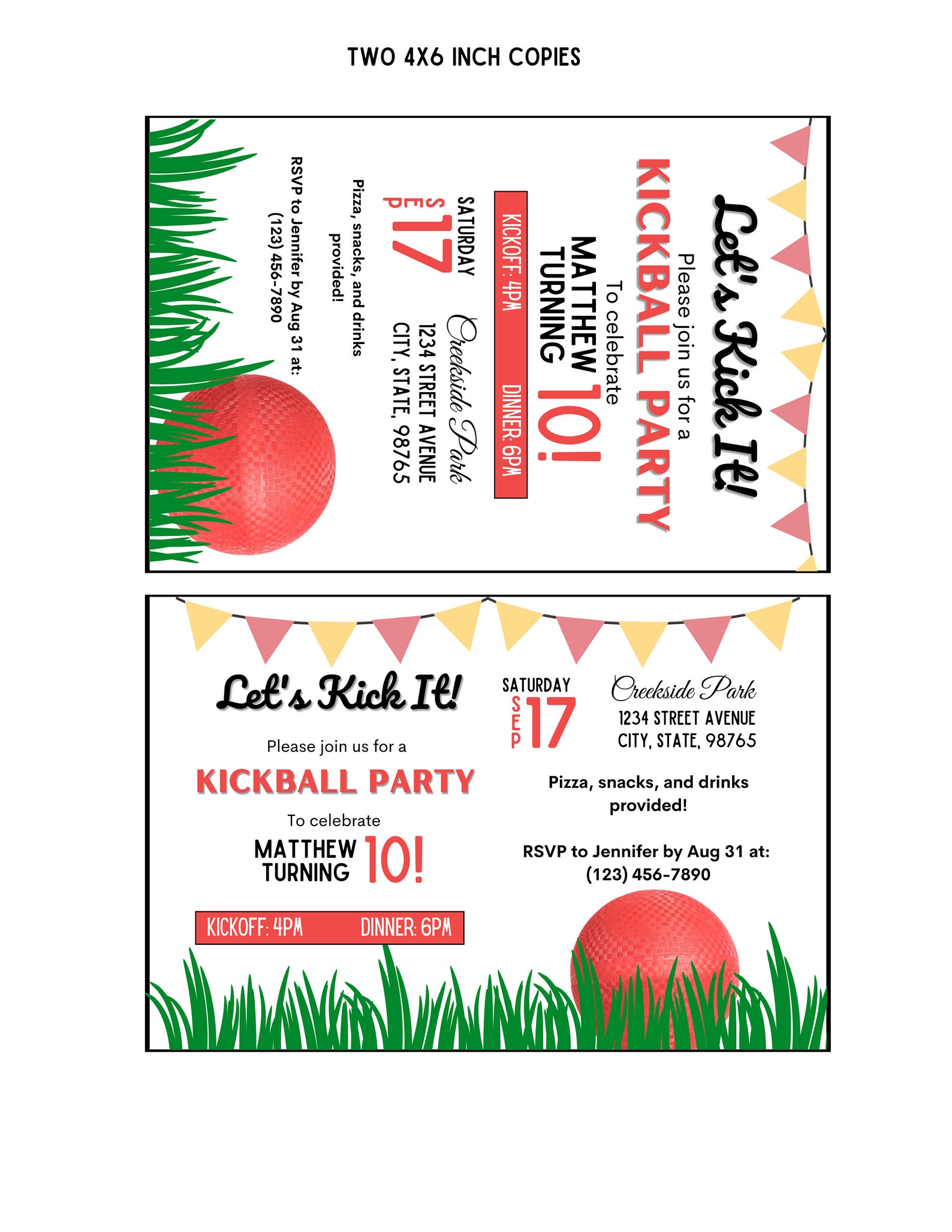 Kickball Party Invitation | Kickball Party | Kickball | Digital ...