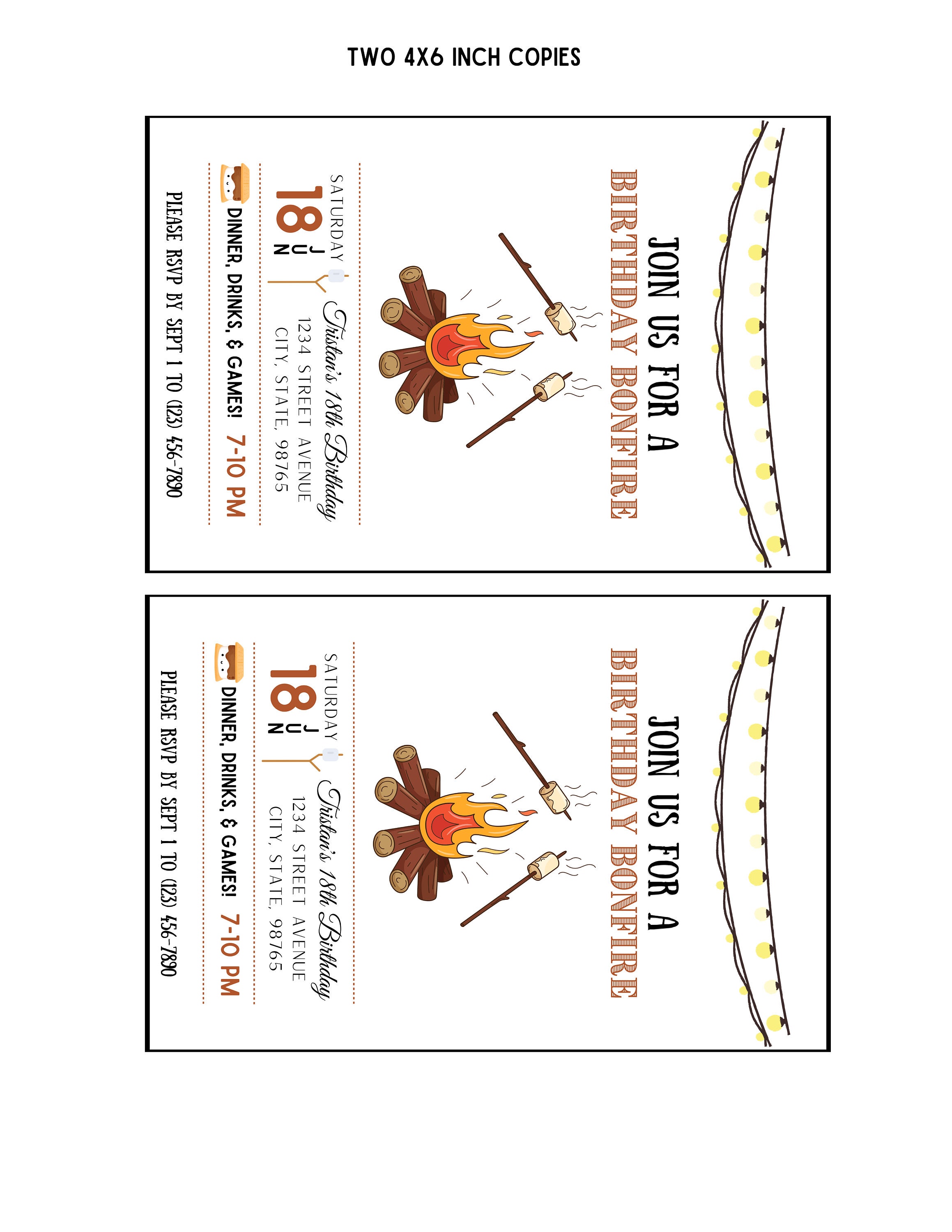Bonfire Invitation | DIGITAL TEMPLATE | Bonfire Night | Booze and ...