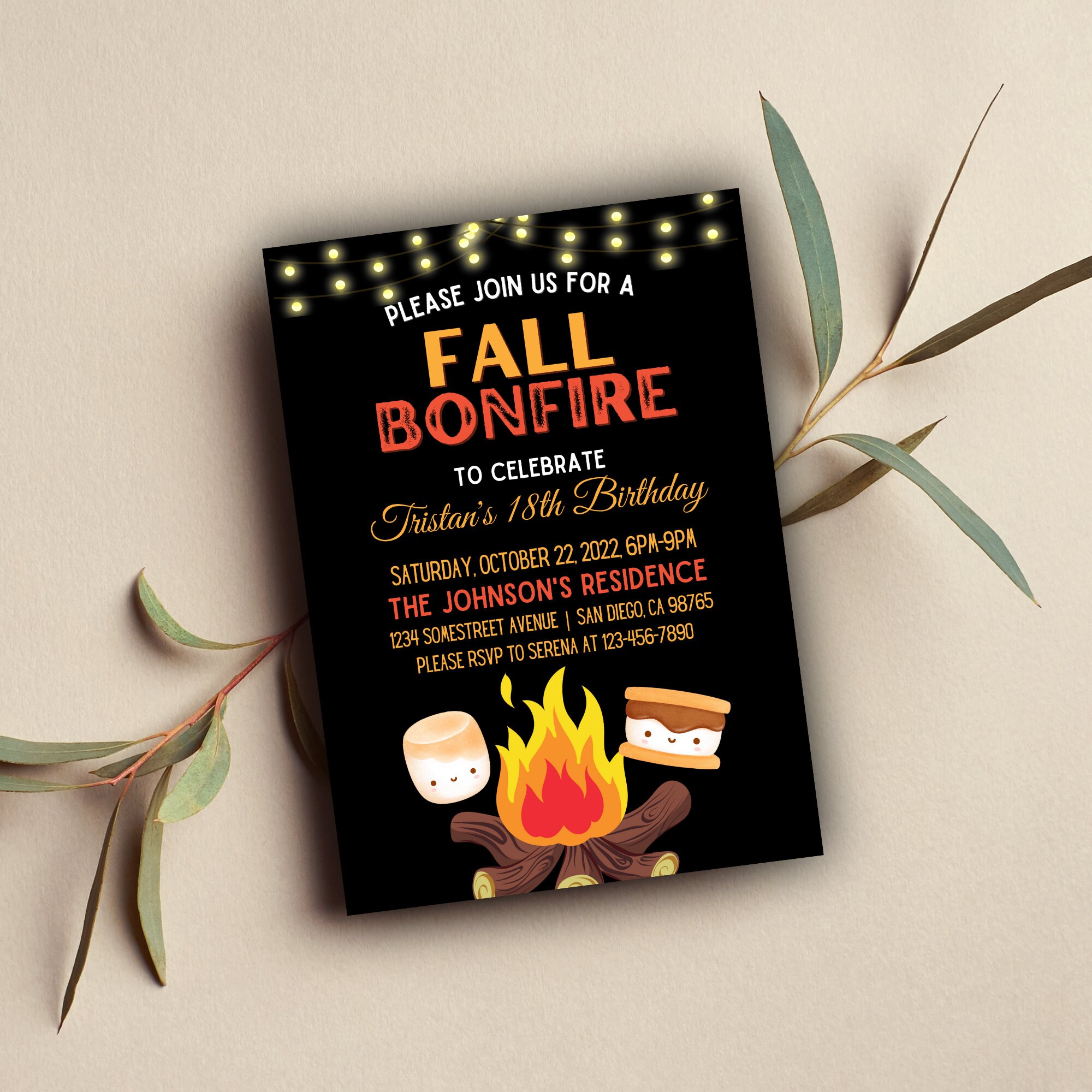 Bonfire Invitation DIGITAL TEMPLATE Bonfire Night Booze and Bonfires ...