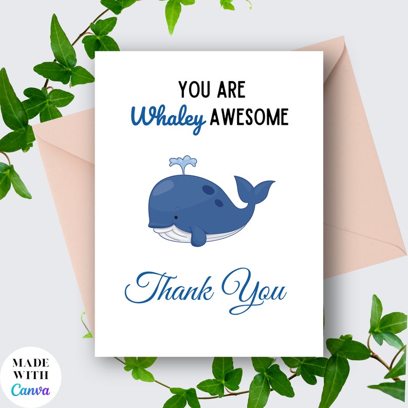 Thank You Card Printable Foldable Card Template 5x7 Inch - Etsy