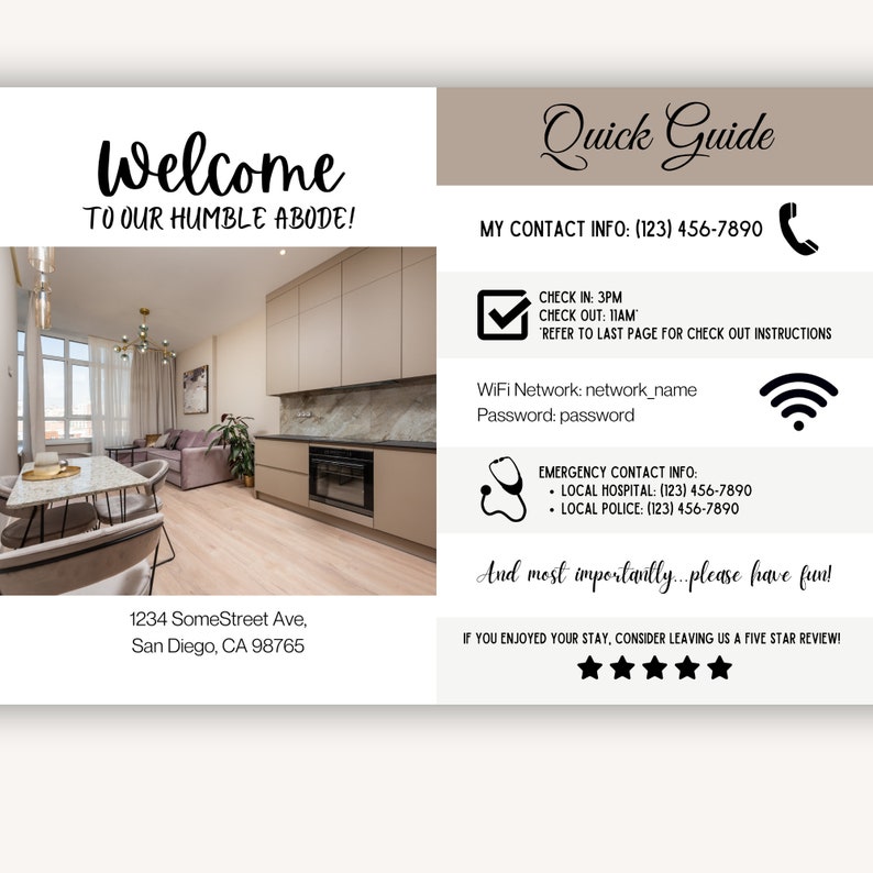Airbnb Welcome Book Template | DIGITAL DOWNLOAD | Vacation Home Rental ...