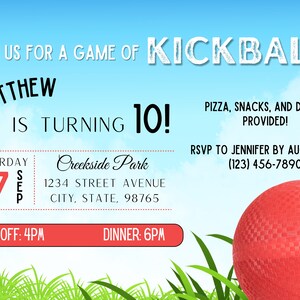Kickball Party Invitation | Kickball Party | Kickball | Digital ...