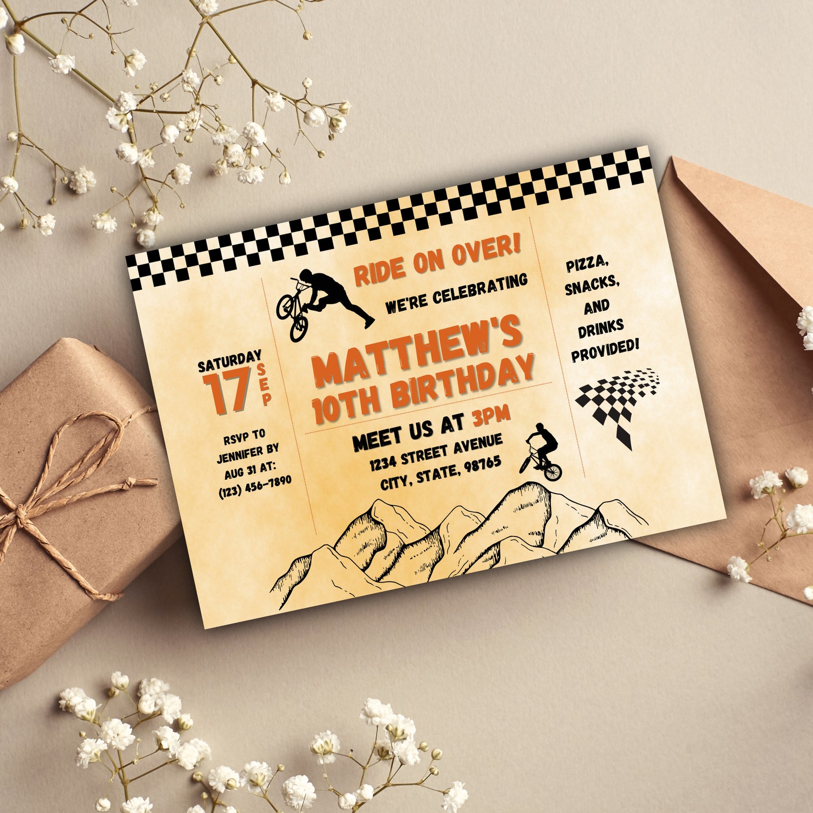 BMX Birthday Invite | BMX Birthday | Digital Download | Mx Bmx Font Bmx ...
