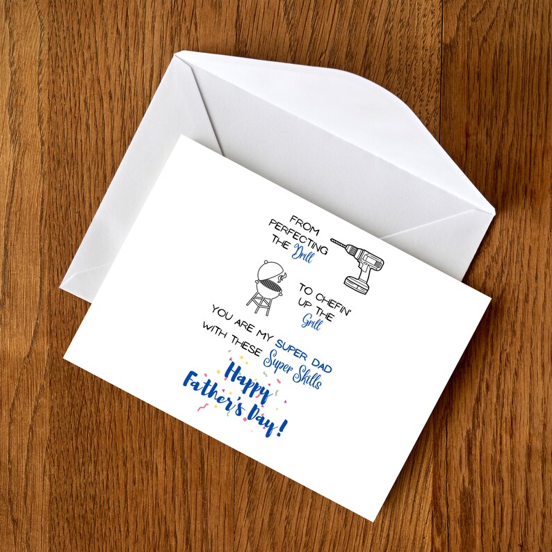 Father's Day Printable Foldable Card Template Fathers - Etsy