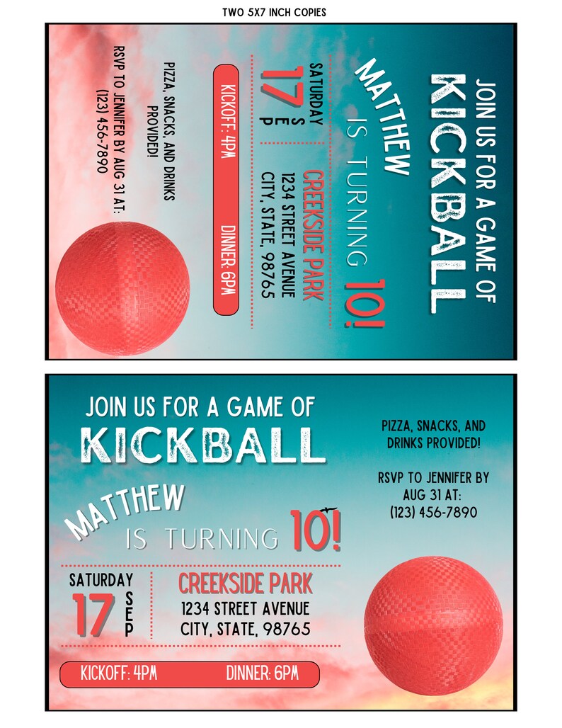 Kickball Party Invitation | Kickball Party | Kickball Invitation ...
