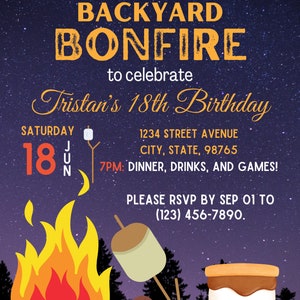 Bonfire Invitation DIGITAL TEMPLATE Bonfire Night Booze and Bonfires ...