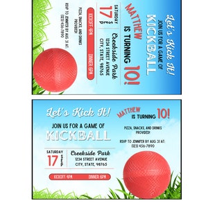 Kickball Party Invitation | Kickball Party | Kickball | Digital ...