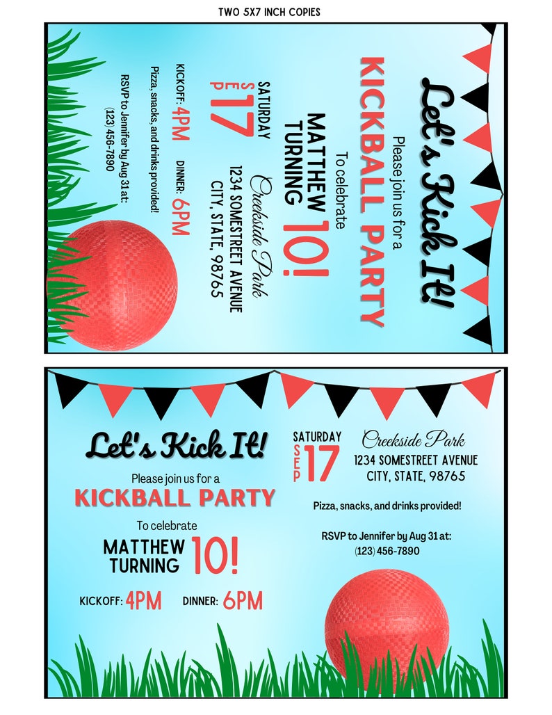 Kickball Party Invitation | Kickball Party | Kickball | Digital ...