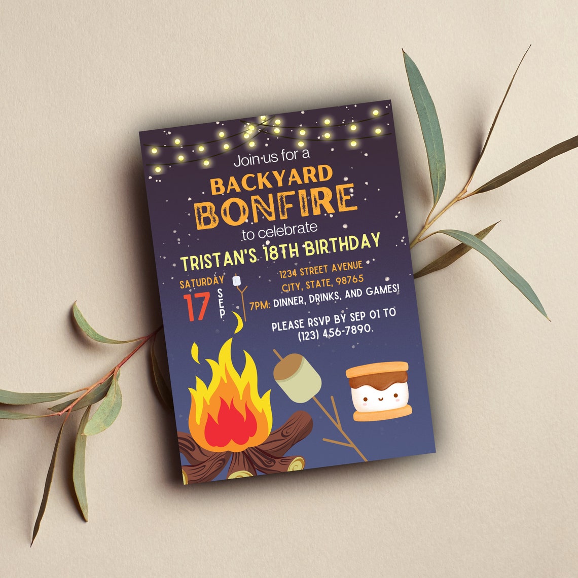 Bonfire Invitation DIGITAL TEMPLATE Bonfire Night Booze and Bonfires ...
