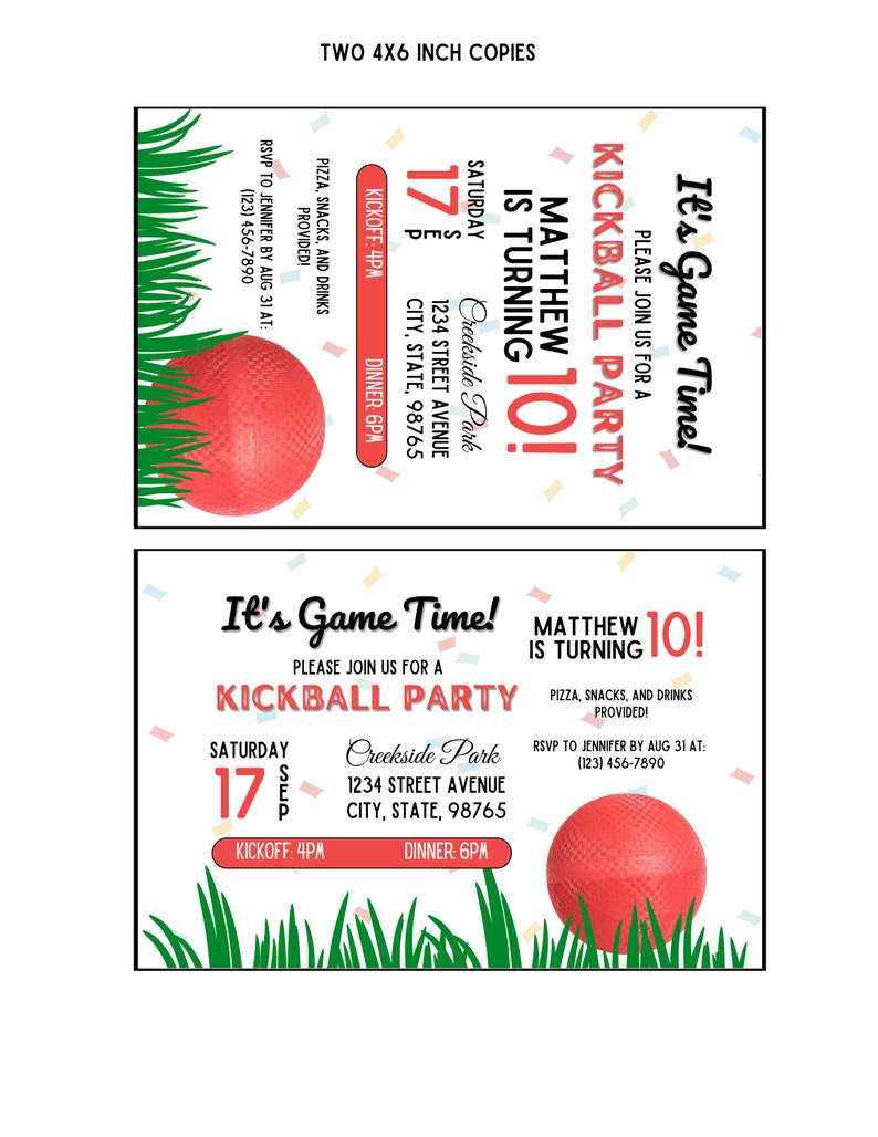 Kickball Party Invitation | Kickball Party | Kickball | Digital ...