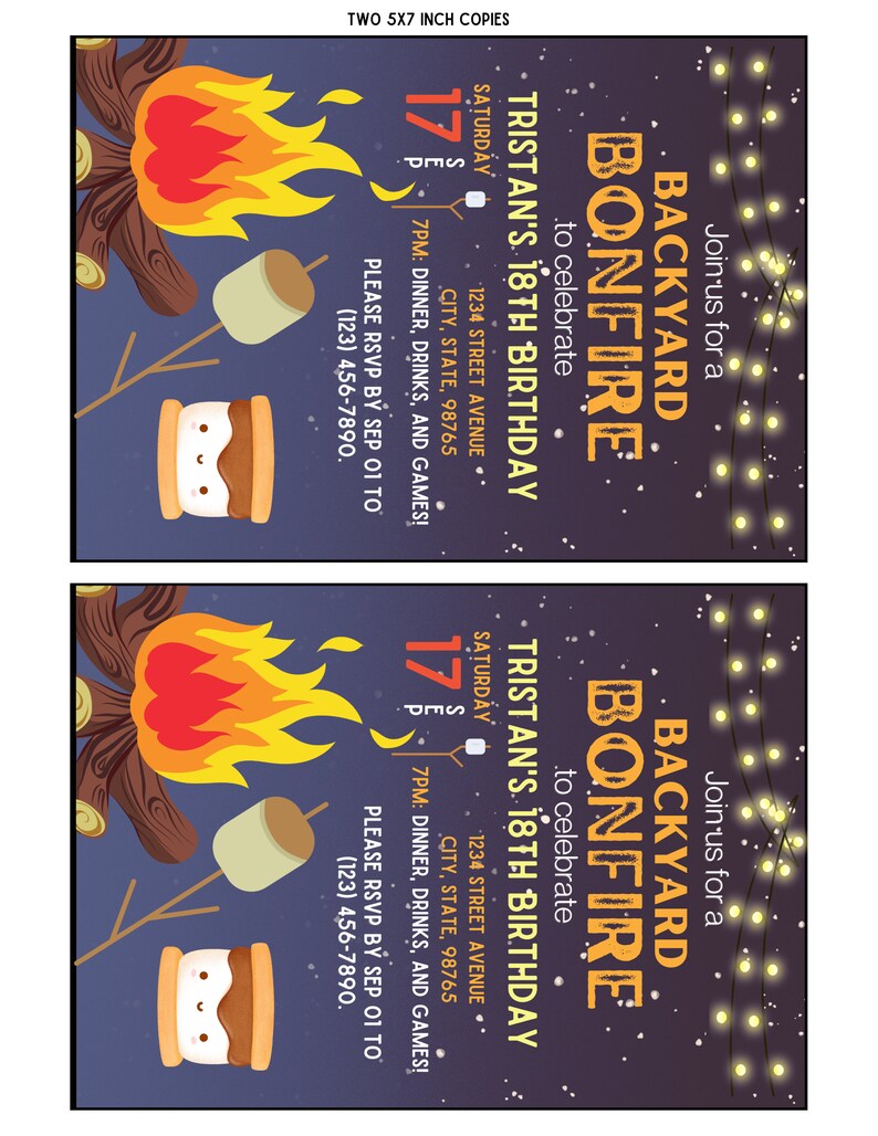 Bonfire Invitation DIGITAL TEMPLATE Bonfire Night Booze and Bonfires ...