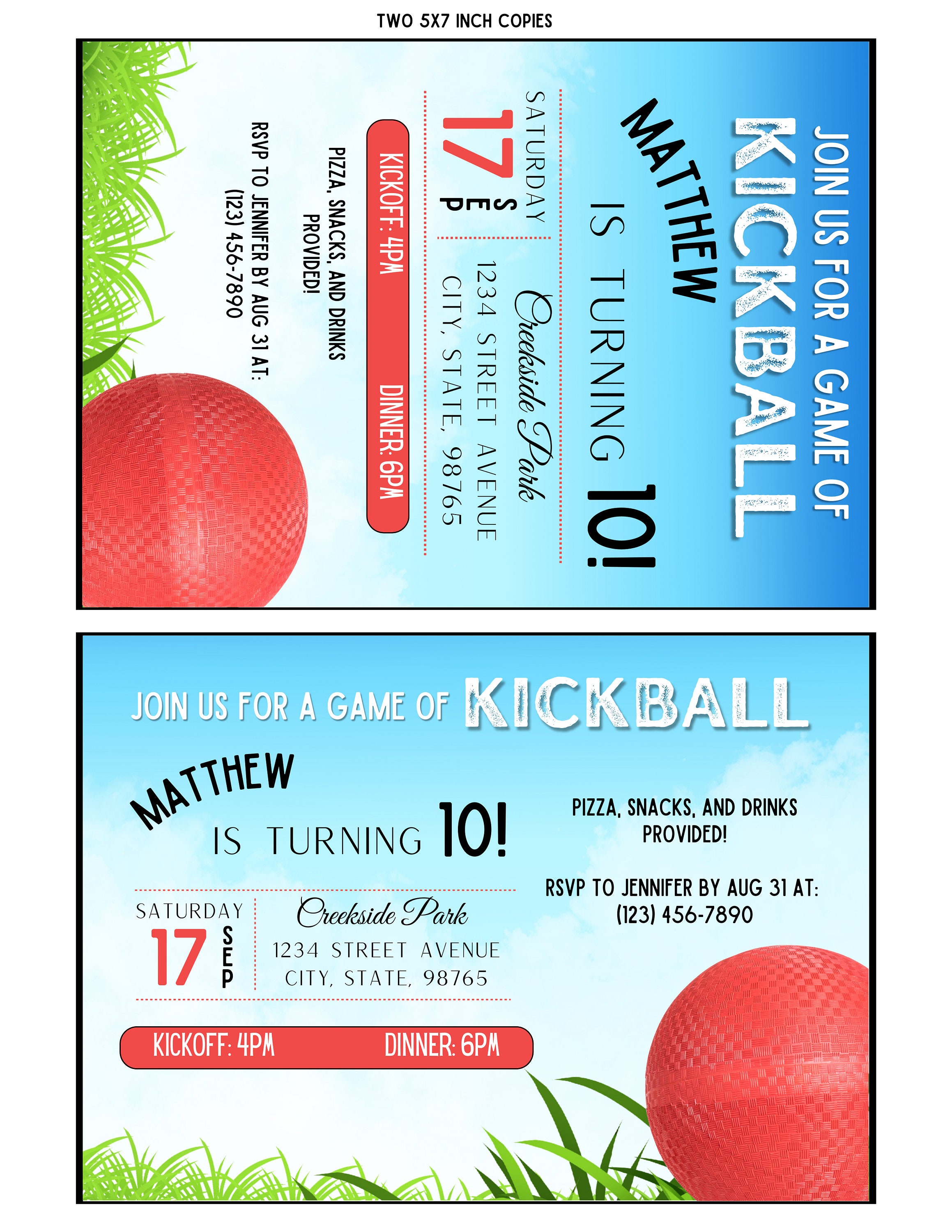 Kickball Party Invitation | Kickball Party | Kickball | Digital ...