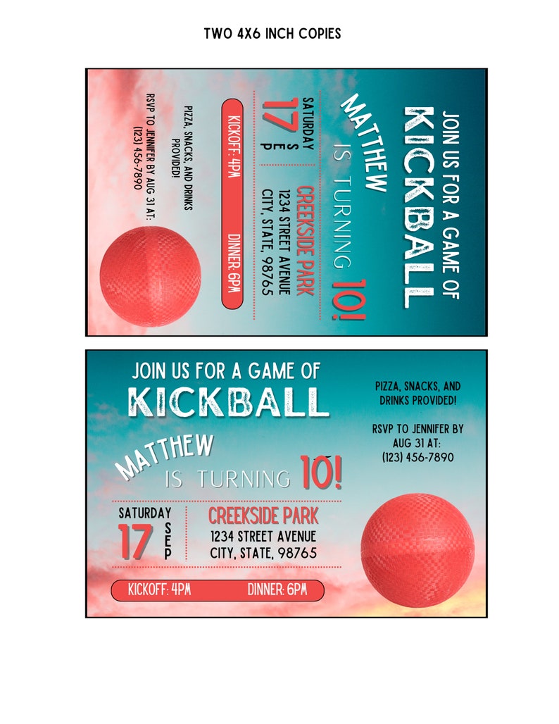 Kickball Party Invitation | Kickball Party | Kickball Invitation ...