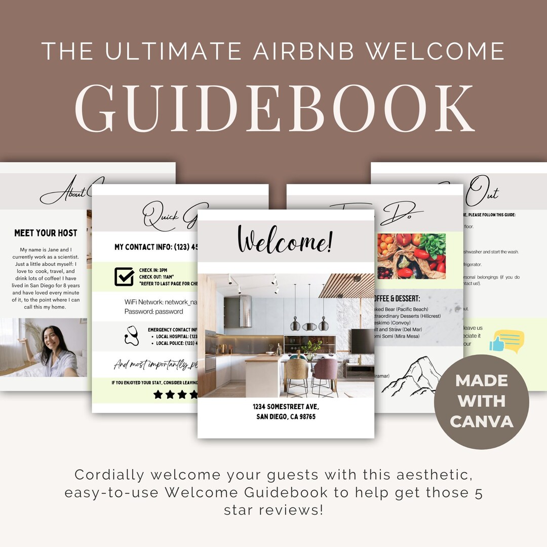 Airbnb Welcome Book Template | DIGITAL DOWNLOAD | Vacation Home Rental ...