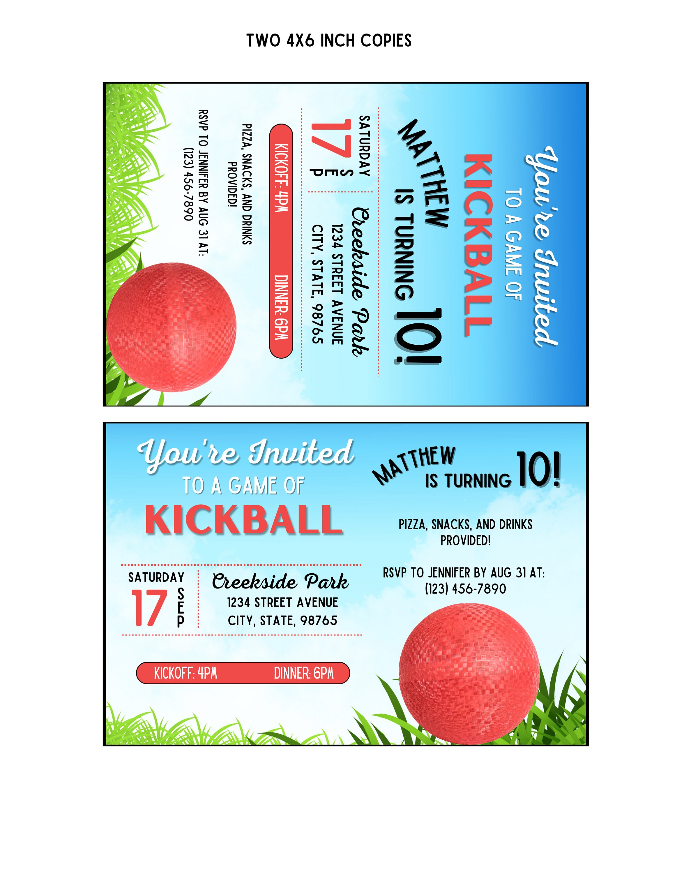 Kickball Party Invitation | Kickball Party | Kickball | Digital ...
