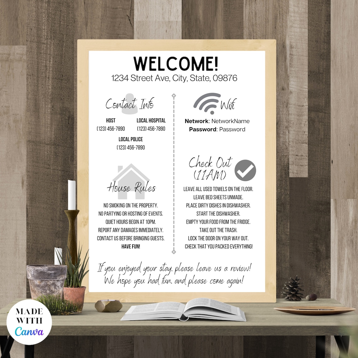 Airbnb Welcome, Welcome Sign, Airbnb, 1 Page Airbnb Welcome Sign ...