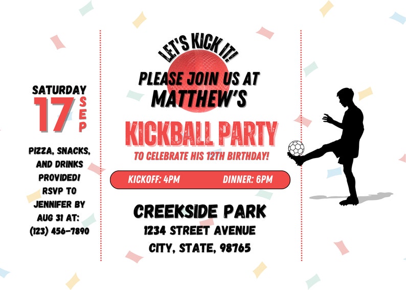 Kickball Party Invitation | Kickball Party | Kickball | Digital ...
