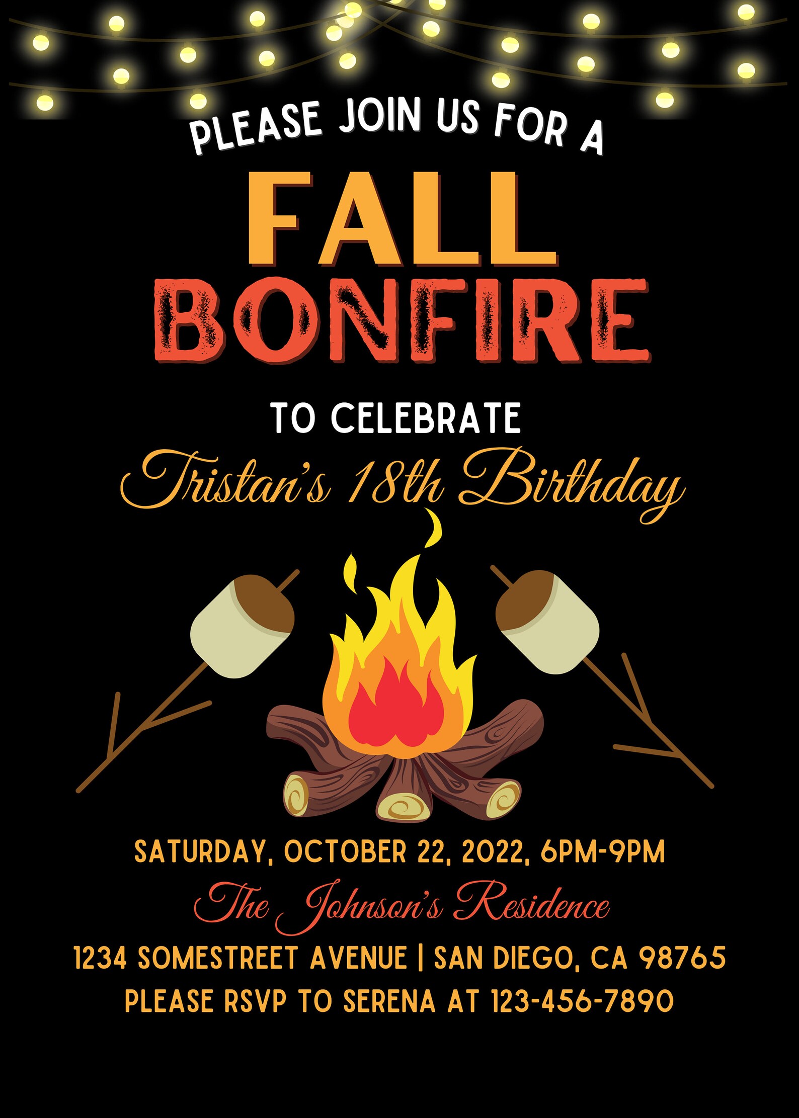 Bonfire Invitation | DIGITAL TEMPLATE | Bonfire Night | Booze and ...