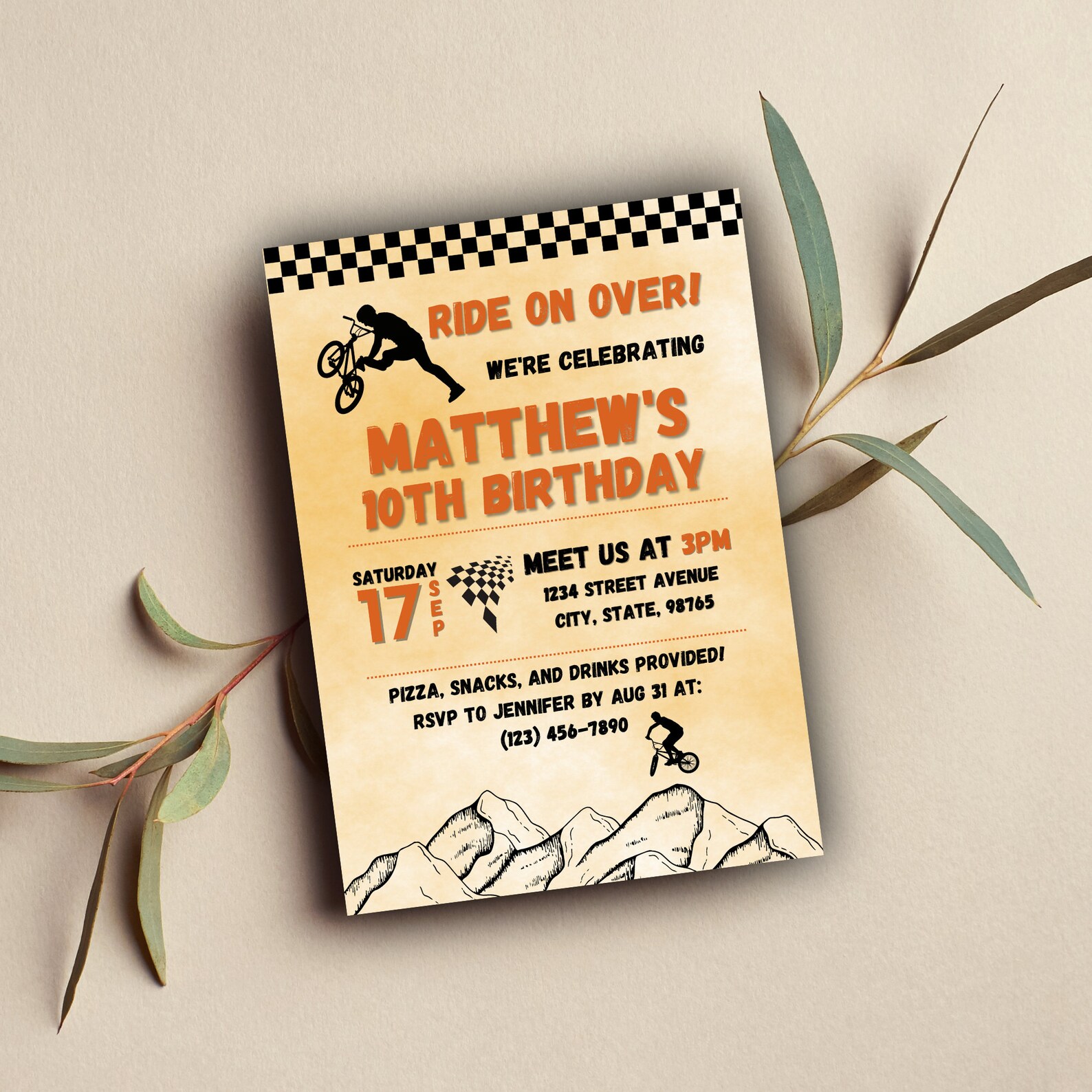 BMX Birthday Invite | BMX Birthday | Digital Download | Mx Bmx Font Bmx ...