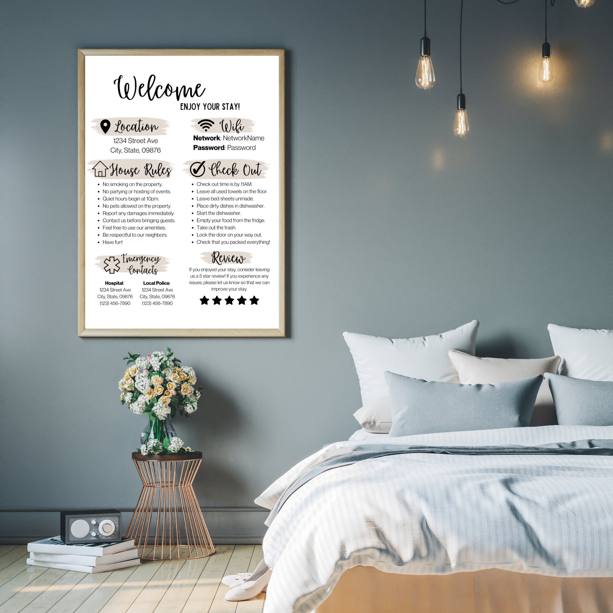 Airbnb Welcome | 1 Page Airbnb Welcome Sign | DIGITAL DOWNLOAD | Airbnb ...