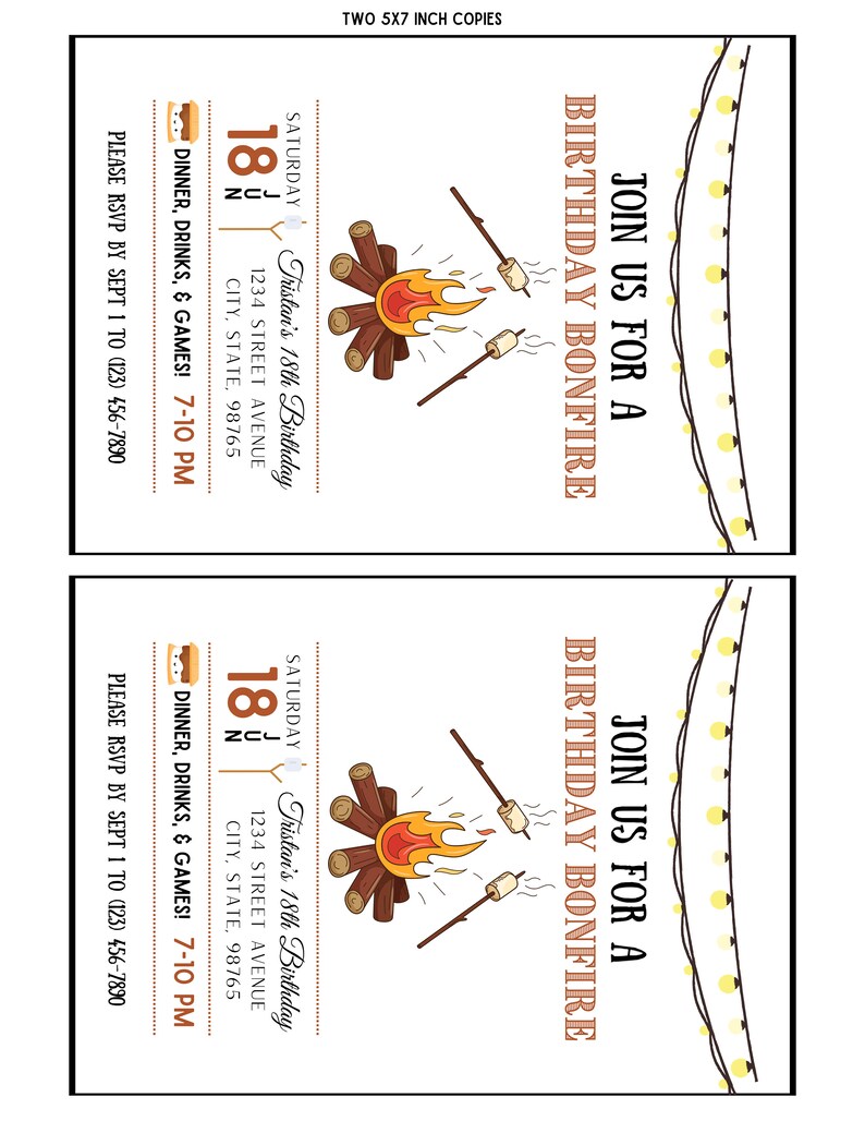 Bonfire Invitation | DIGITAL TEMPLATE | Bonfire Night | Booze and ...