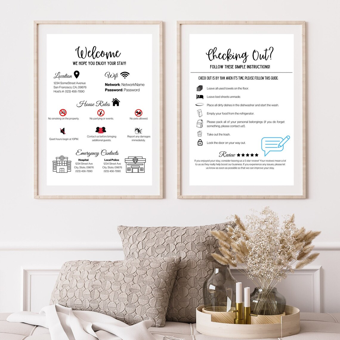 2 Page Airbnb Welcome, Welcome Sign, Airbnb, 2 Page Airbnb Welcome Sign ...