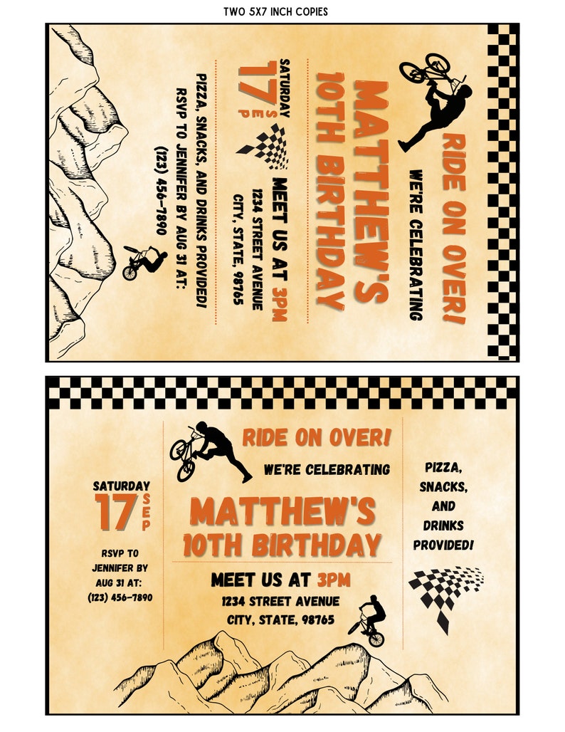 BMX Birthday Invite | BMX Birthday | Digital Download | Mx Bmx Font Bmx ...