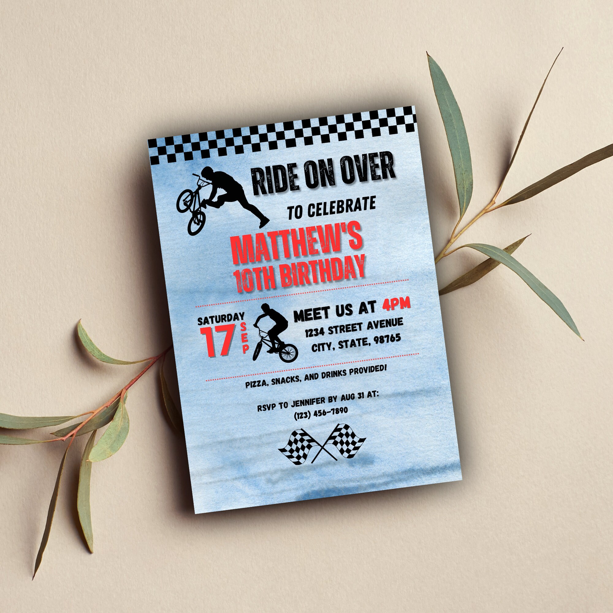 BMX Birthday Invite | BMX Birthday | Digital Download | Mx Bmx Font Bmx ...