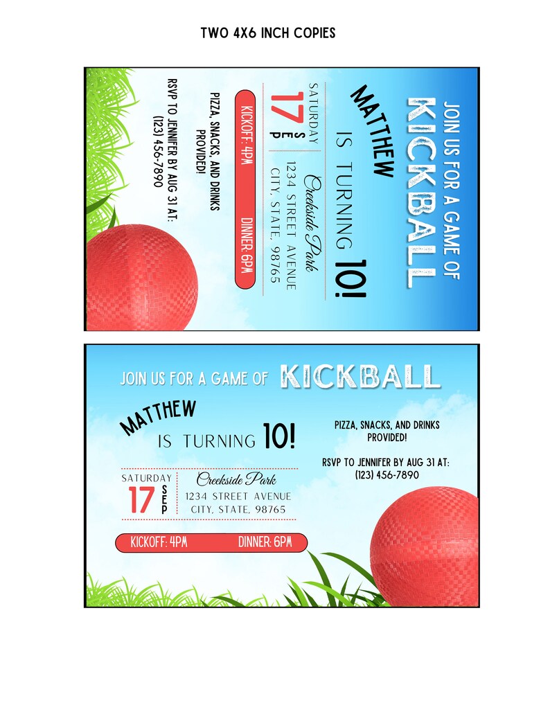 Kickball Party Invitation | Kickball Party | Kickball | Digital ...