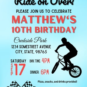 BMX Birthday Invite | BMX Invitation | Digital Download | Canva | Bmx ...