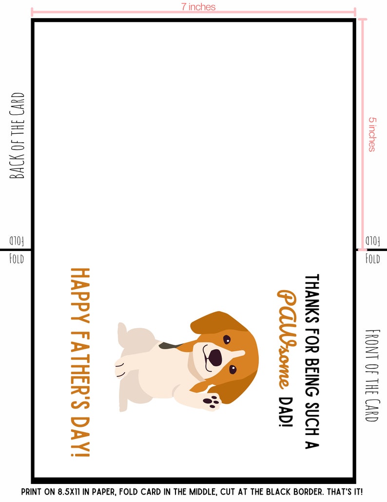 Happy Father's Day Funny Printable Foldable Card Template Fathers Day ...