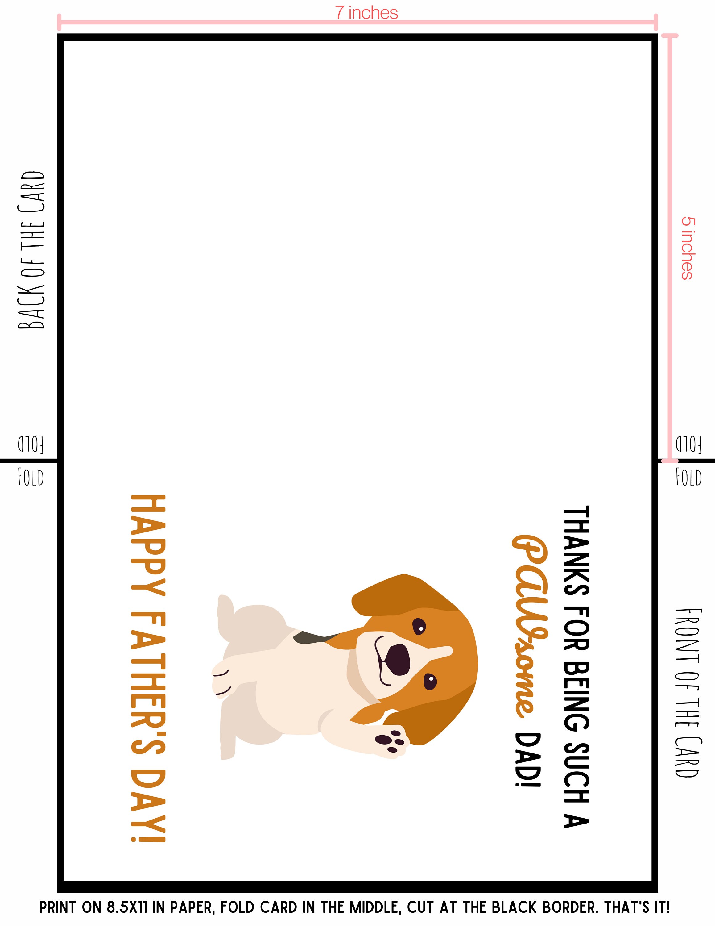 Happy Father's Day Funny Printable Foldable Card Template Fathers Day ...