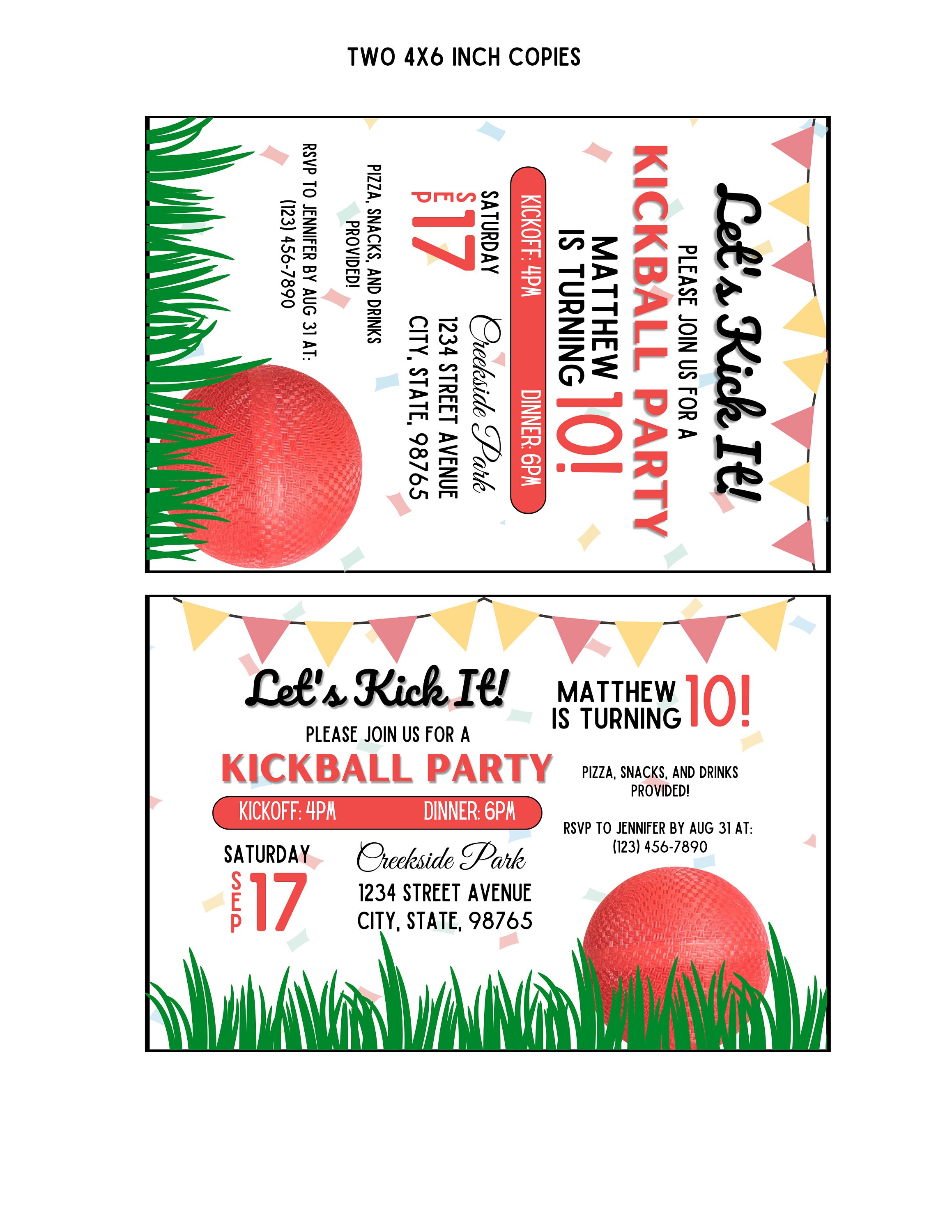 Kickball Party Invitation | Kickball Party | Kickball | Digital ...