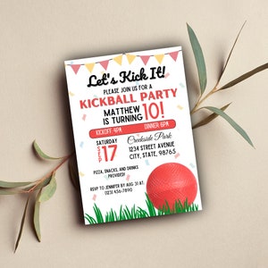 Kickball Party Invitation | Kickball Party | Kickball | Digital ...