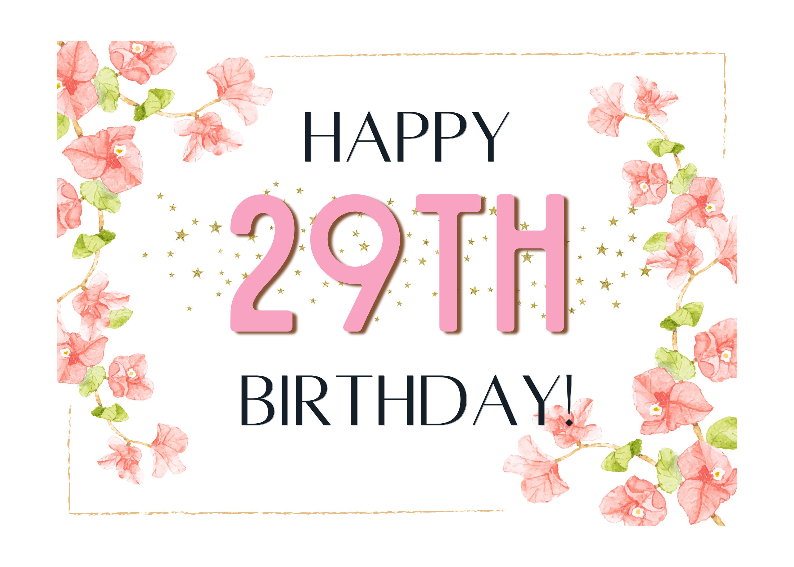 29th Birthday Card 29th Birthday DIGITAL DOWNLOAD 29th - Etsy