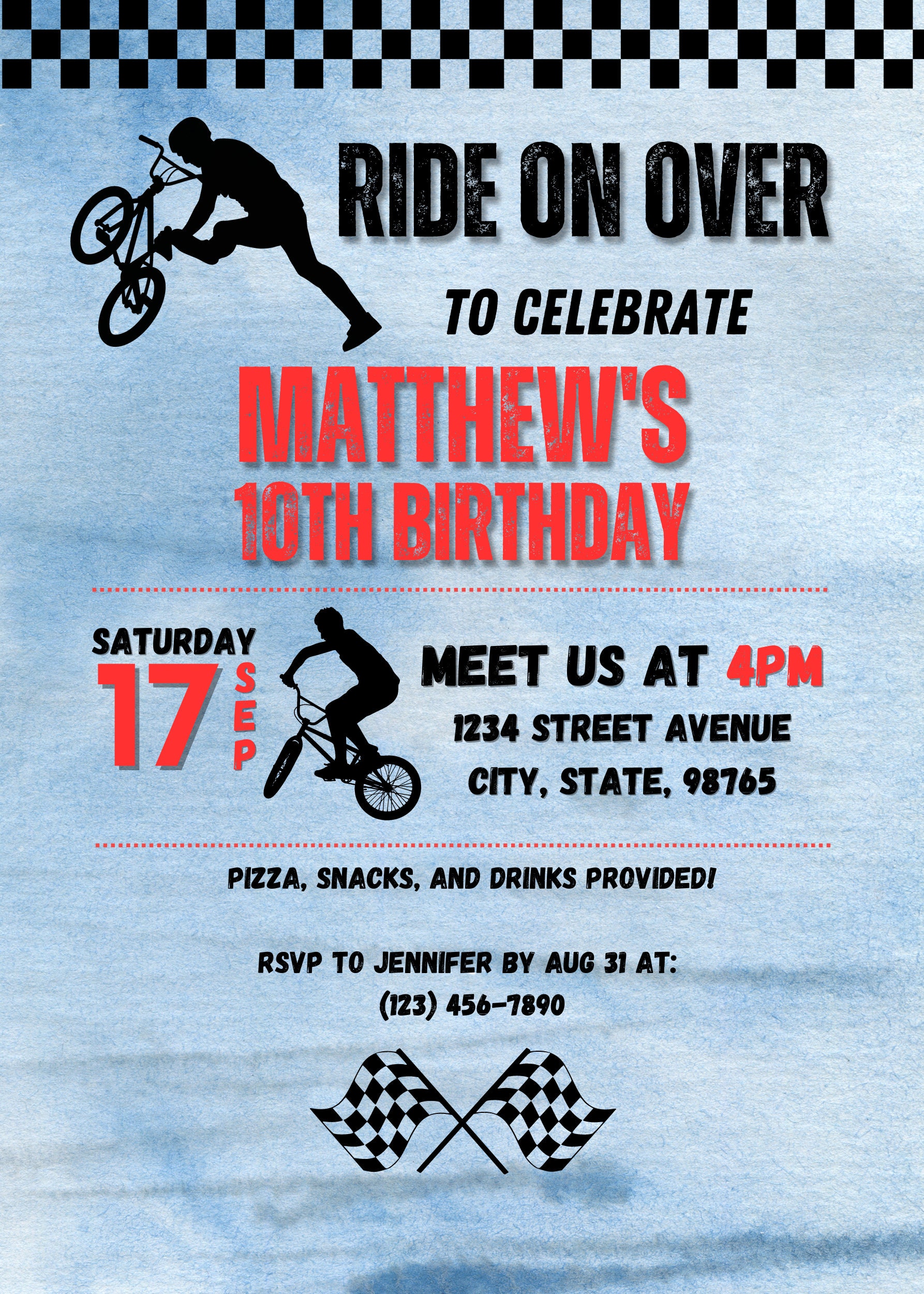 BMX Birthday Invite | BMX Birthday | Digital Download | Mx Bmx Font Bmx ...